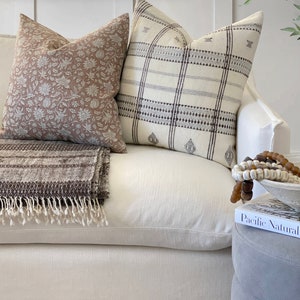 EMBER | Designer Soft Rust Linen Pillow Cover, Block Print Pillow, Warm ...