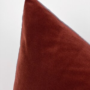 CURRANT | Deep Rust Velvet Pillow Cover, Terracotta Velvet Pillow, Dark ...