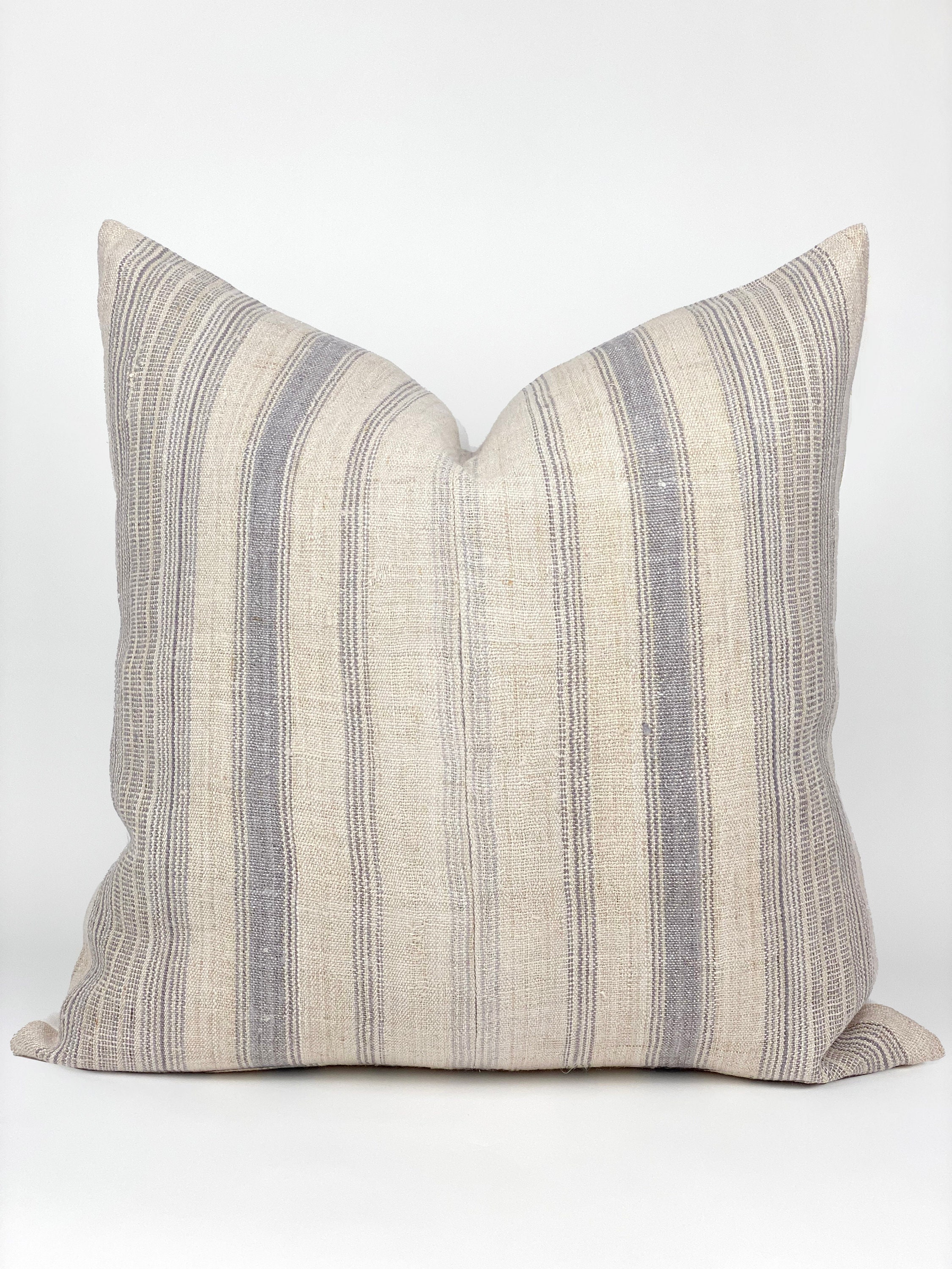 DOVE Vintage Soft Grey Stripe Hmong Pillow Cover Vintage | Etsy