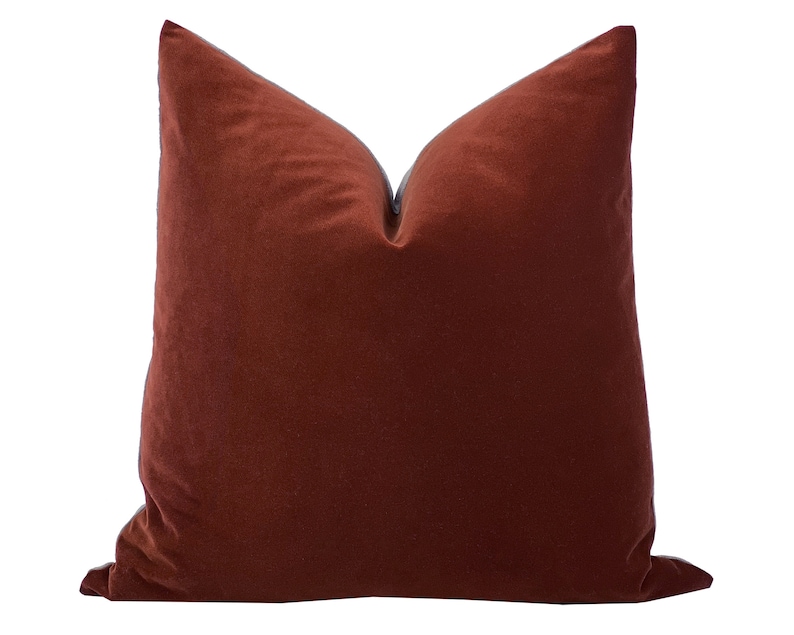CURRANT | Deep Rust Velvet Pillow Cover, Terracotta Velvet Pillow, Dark ...