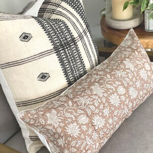 EMBER | Designer Soft Rust Linen Pillow Cover, Block Print Pillow, Warm ...