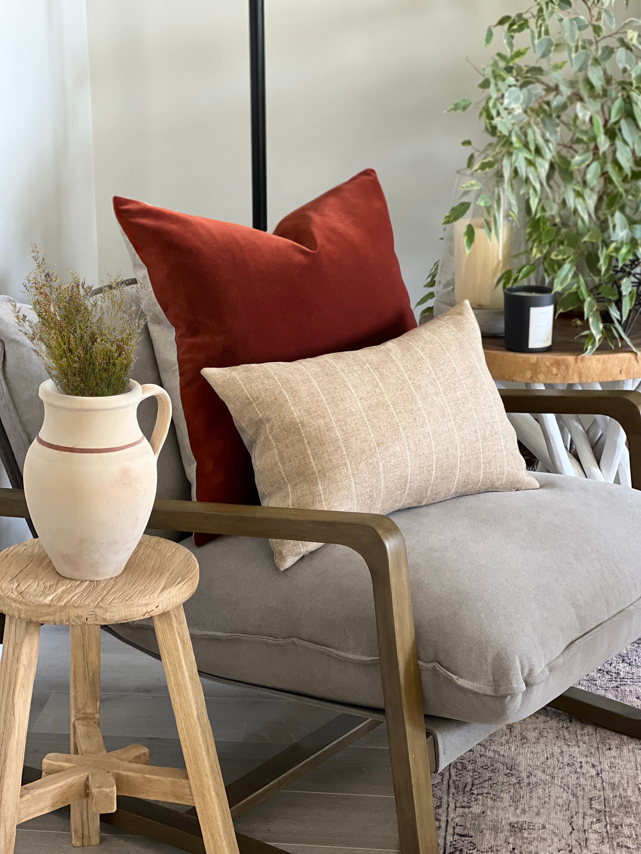CURRANT | Deep Rust Velvet Pillow Cover, Terracotta Velvet Pillow, Dark ...