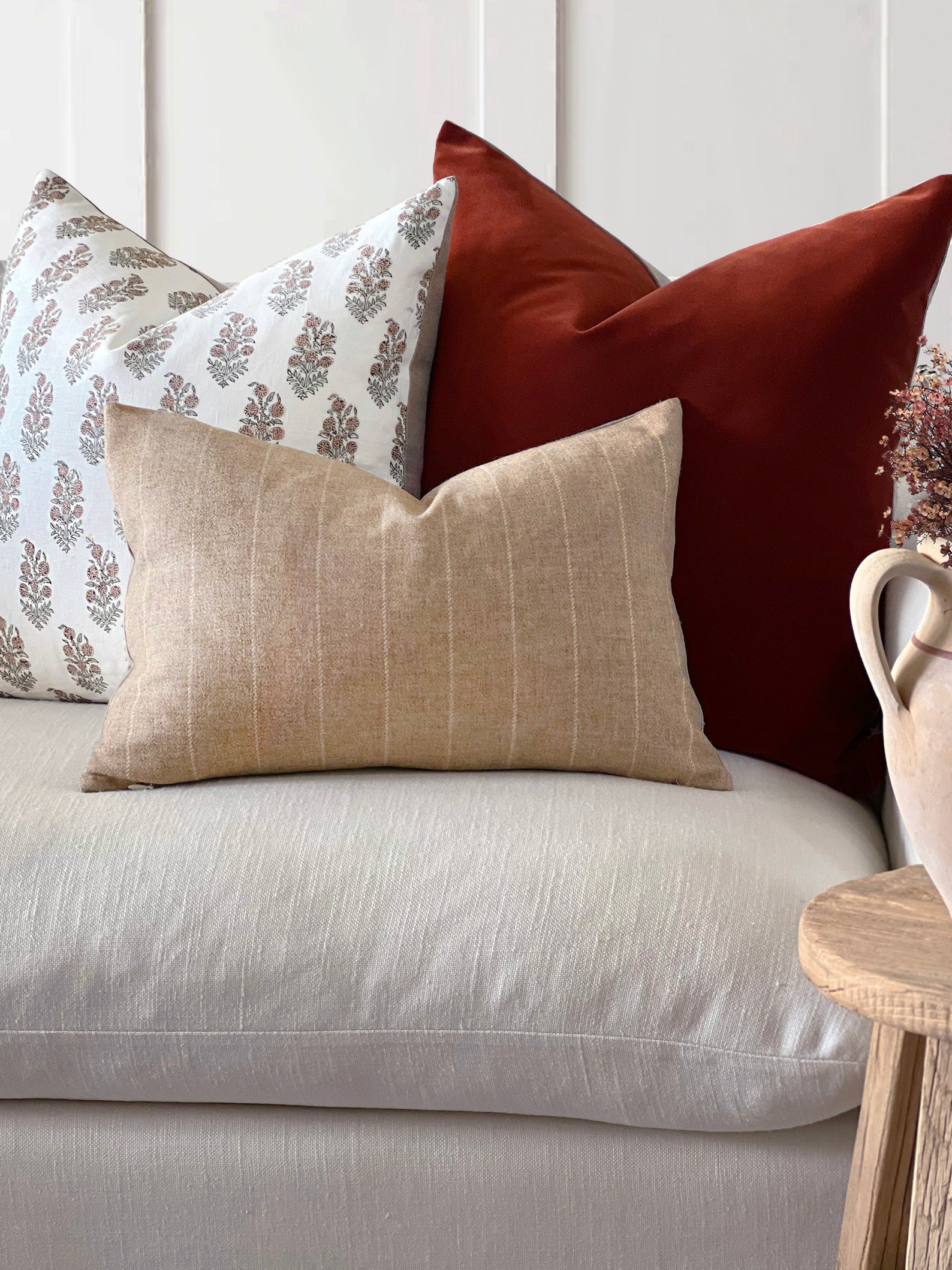 CURRANT | Deep Rust Velvet Pillow Cover, Terracotta Velvet Pillow, Dark ...