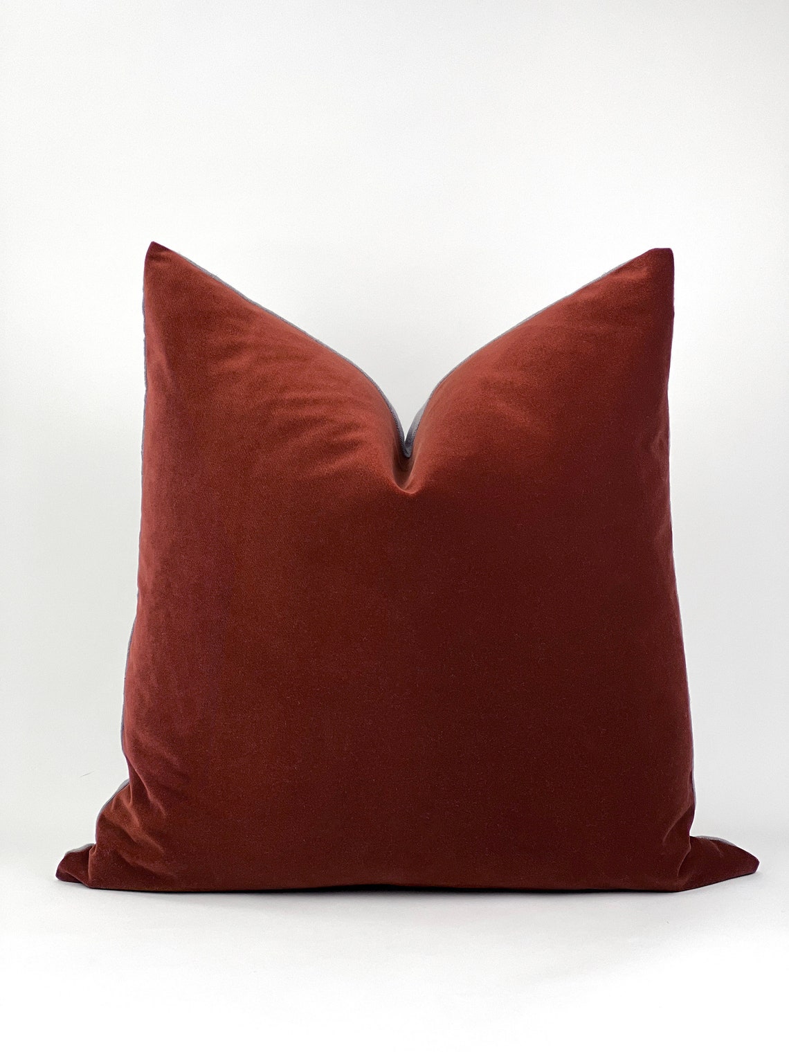 CURRANT Deep Rust Velvet Pillow Cover Terracotta Velvet - Etsy