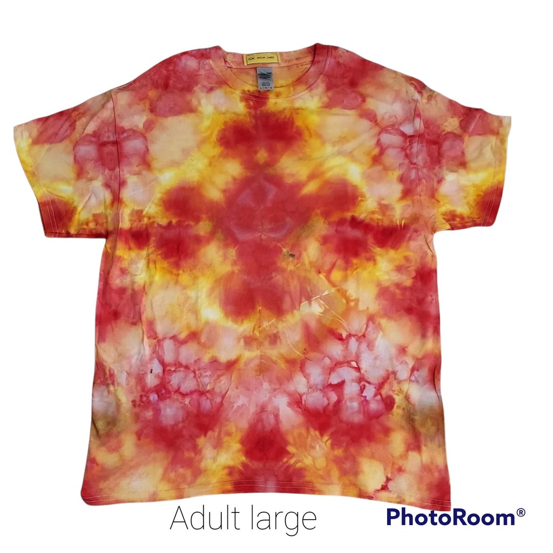 Adult Large Yellow/orange Tie-dye T-shirt - Etsy
