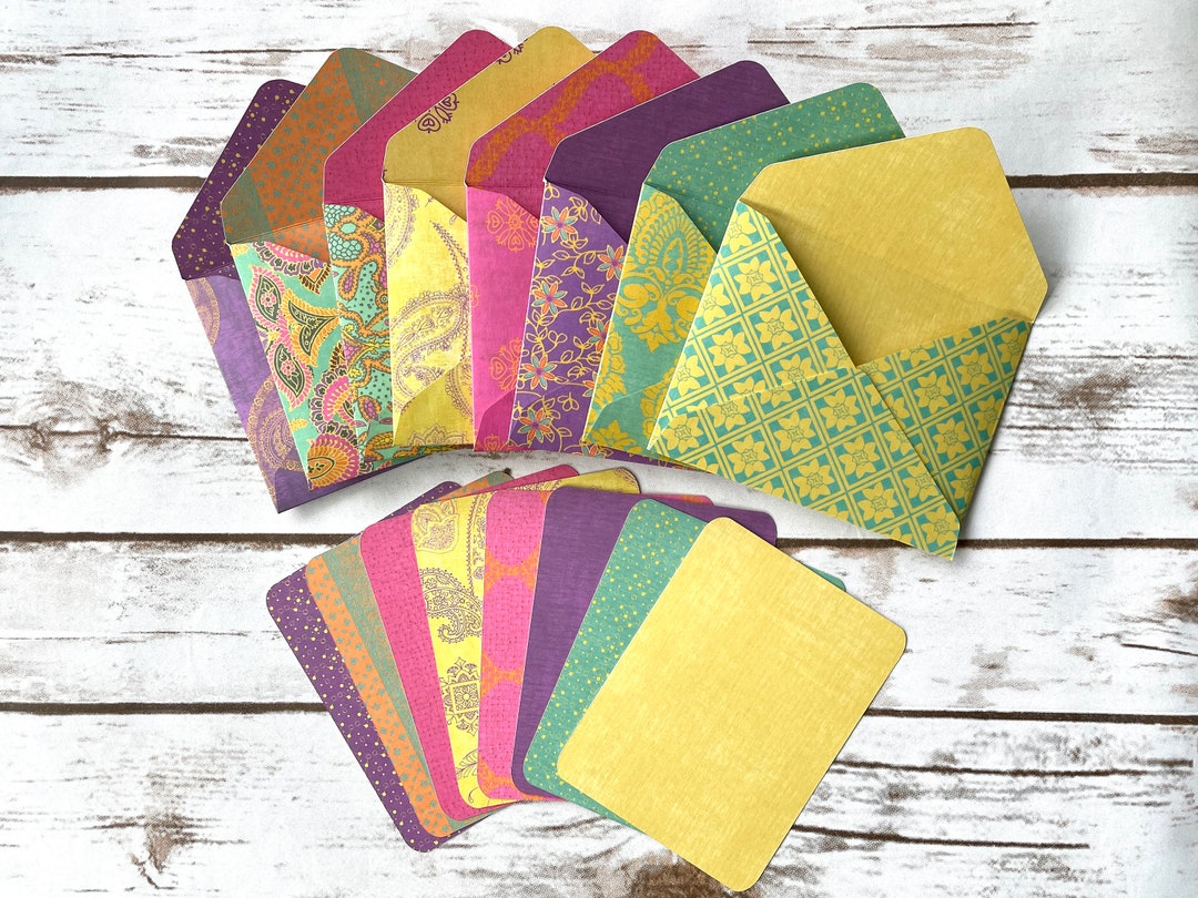Small Colorful Notecards With Envelopes | 3x4 Blank Cards, Set of 8 - Etsy