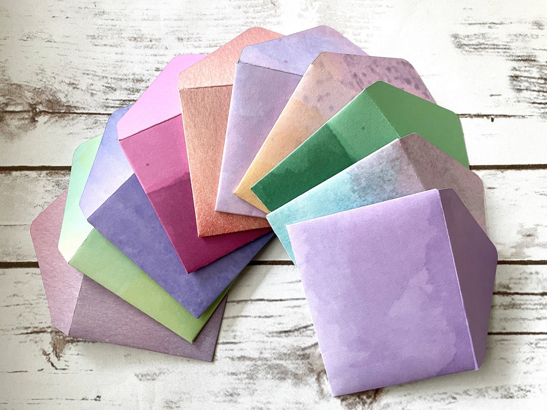 Set of 10 Small Envelopes | Gift Card Holder | Measure 3x4 | Assorted ...
