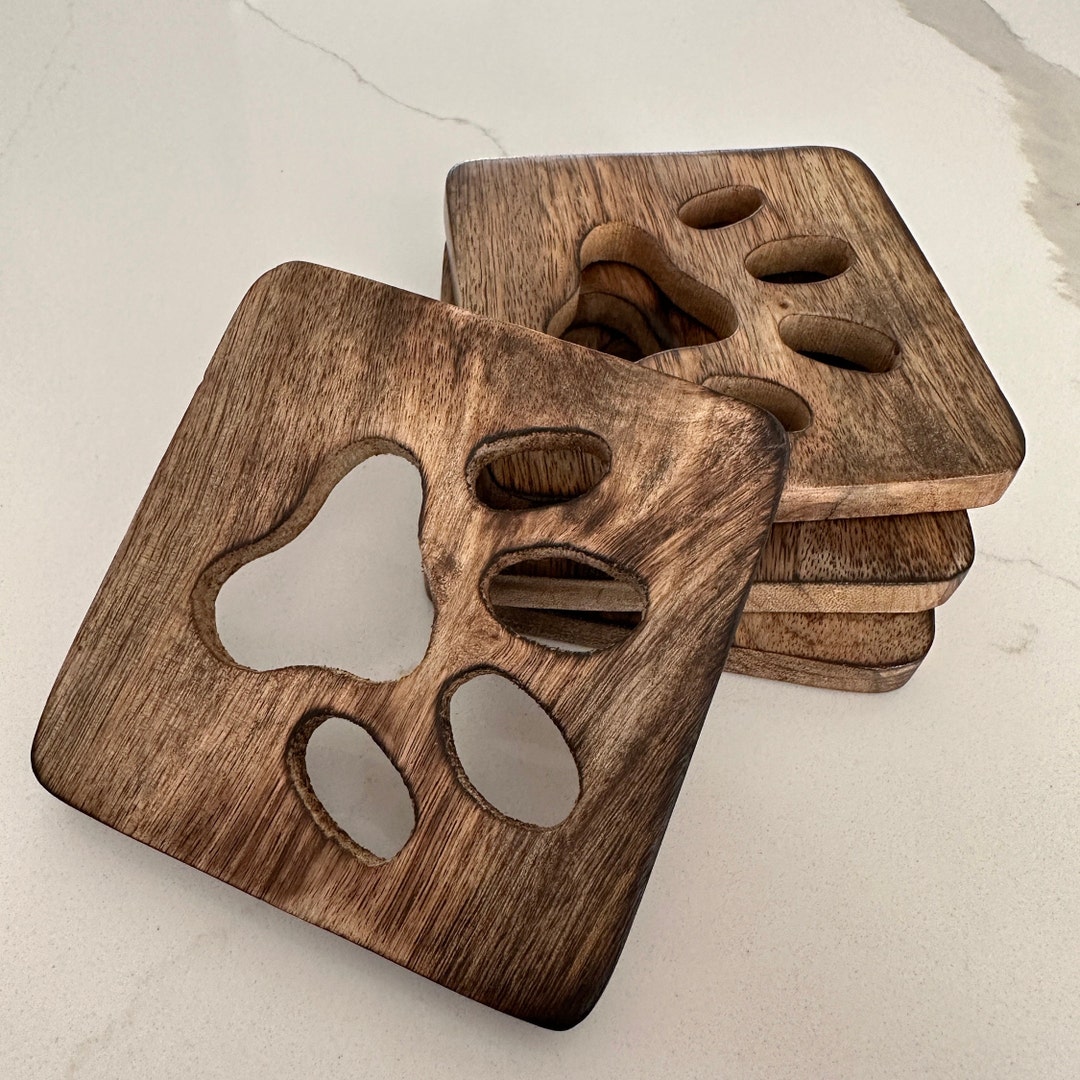 Paw Coasters (set of 4) - Etsy
