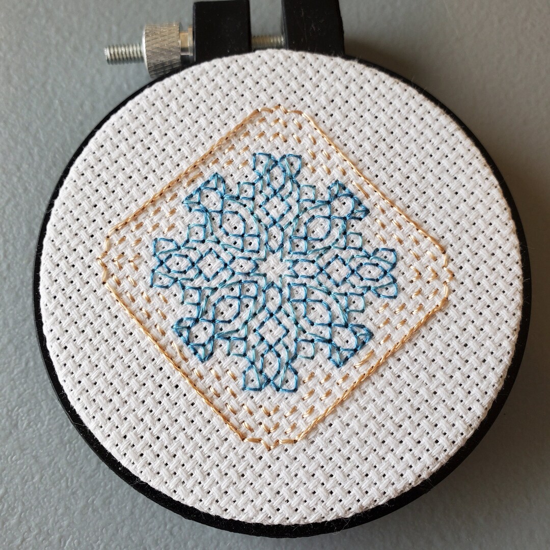 Snowflake Blackwork Embroidery Pattern PDF Small Mini Stitch - Etsy