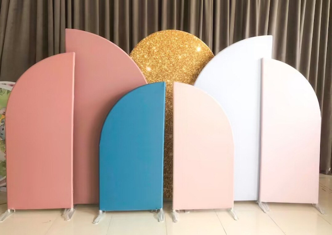 Up to 25% OFF Arched Stand Frame Fabric Backdrop Custom Color. Wedding ...