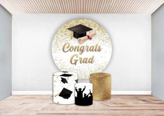 Birthday pink floral congratulations Congrats grad FABRIC BACKDROP ...