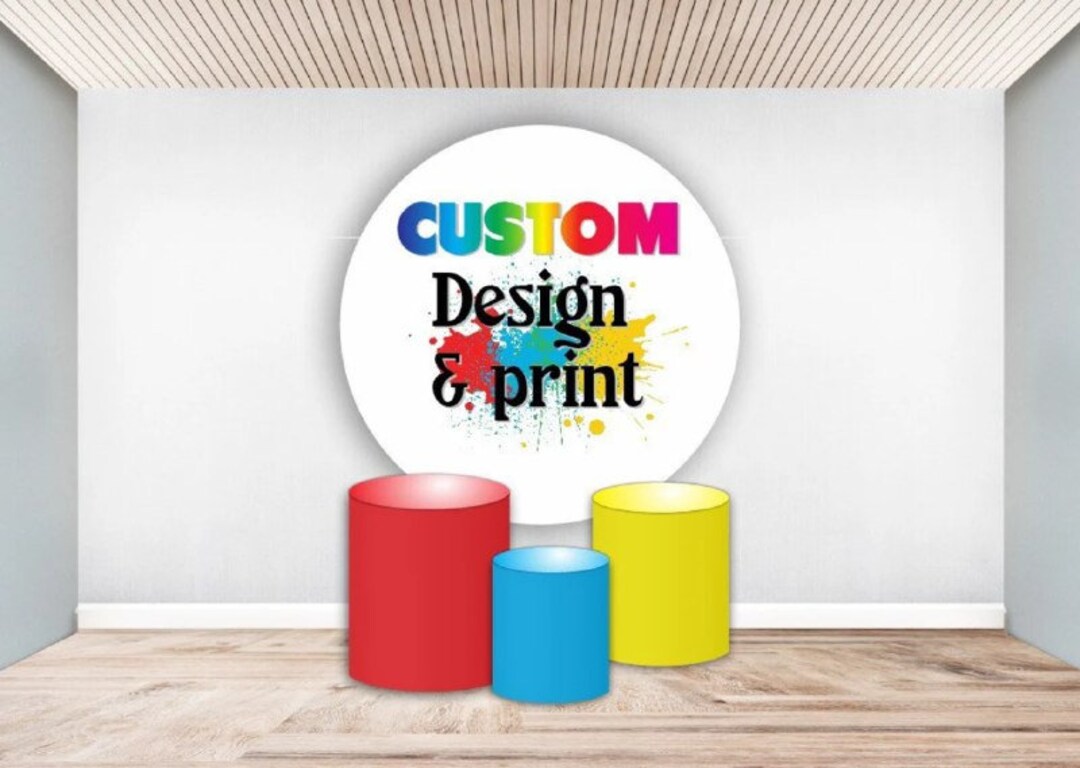 15% OFF 2pcs. FABRIC BACKDROP, Round Stand Frame, Pillars Cylinders ...