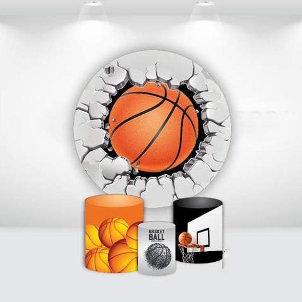 Basketball Round Backdrop - Etsy