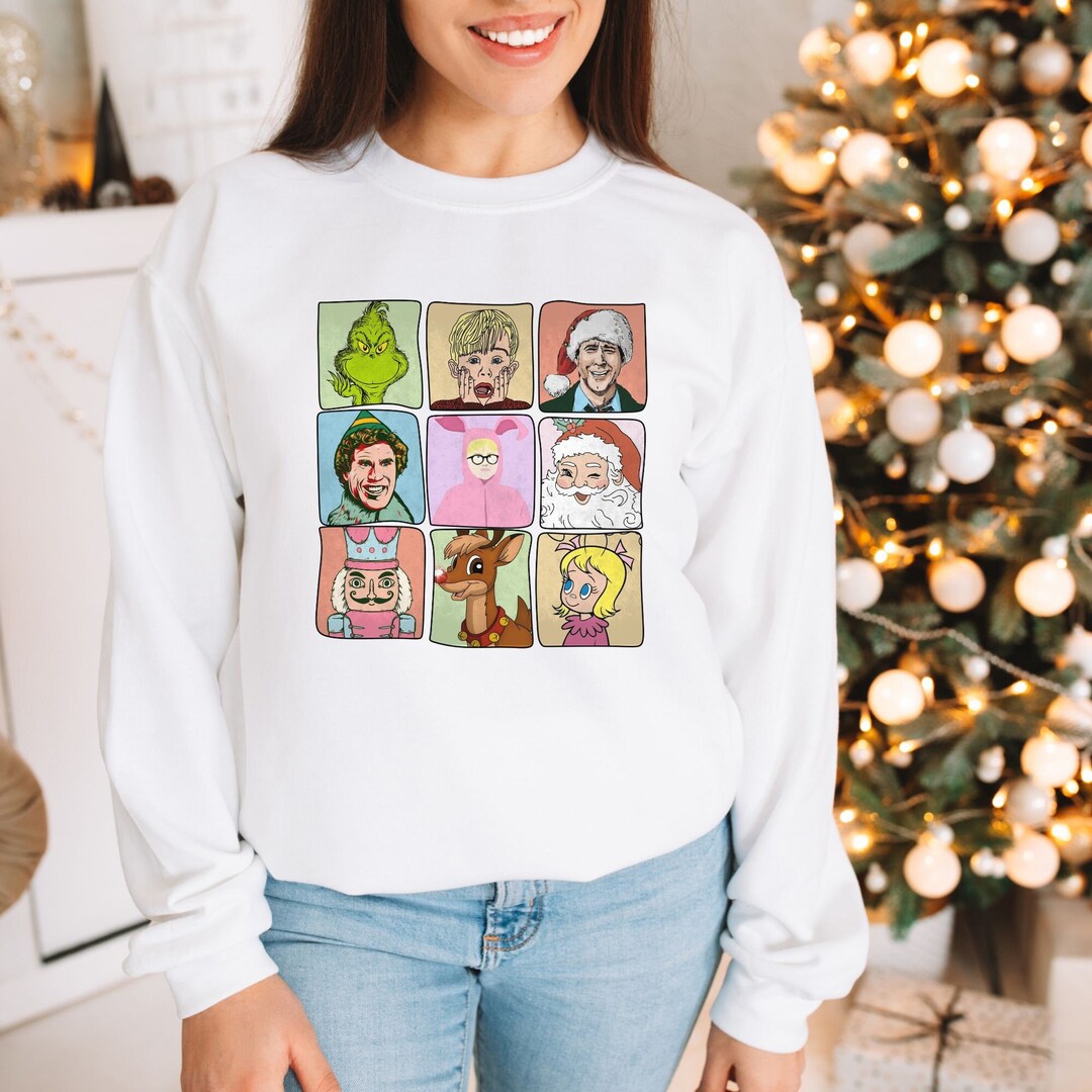 Iconic Christmas Characters Christmas Sweatshirt, Christmas Sweater ...