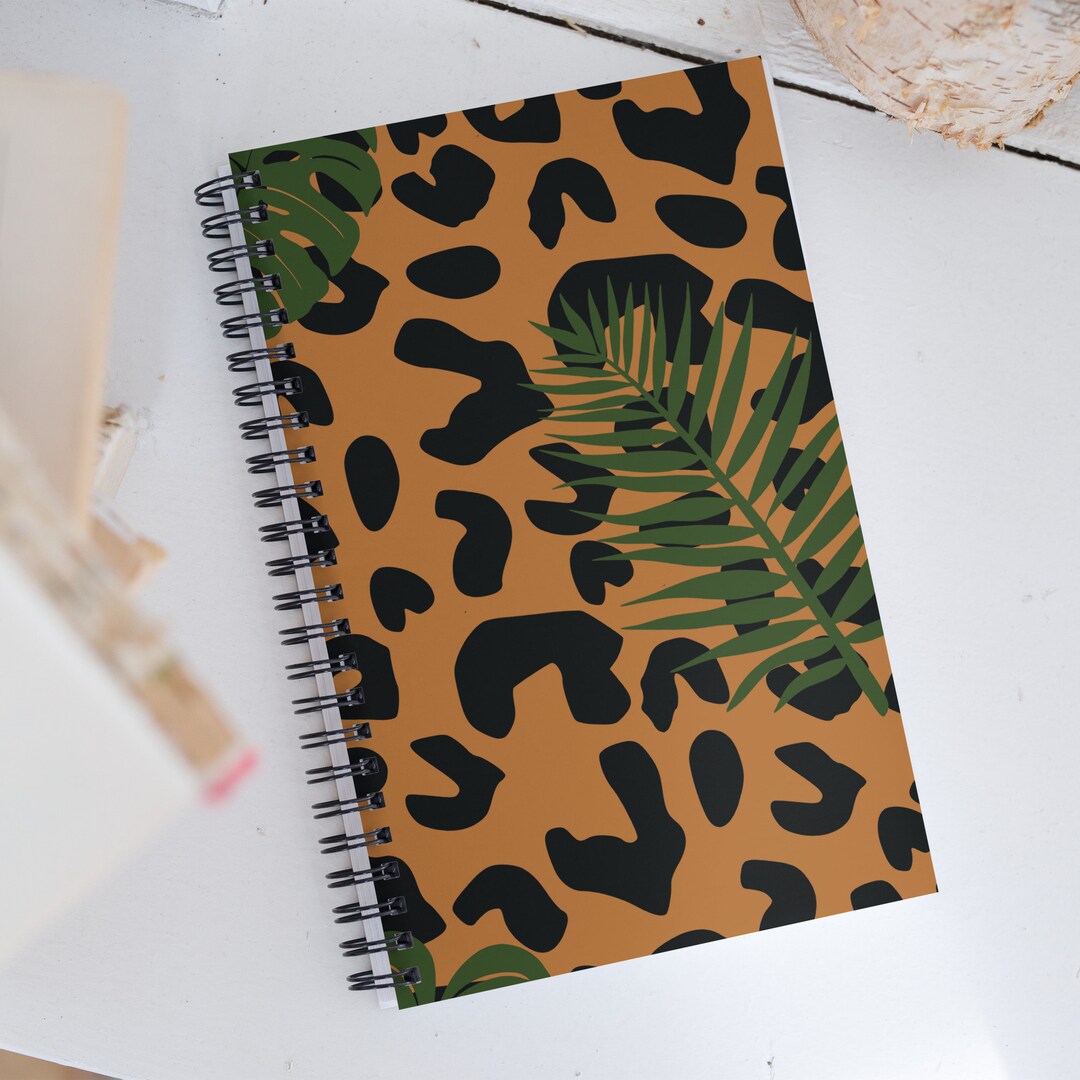 Cheetah Print Spiral Notebook, Palm Leaf, Pam Leaves, Animal Print ...