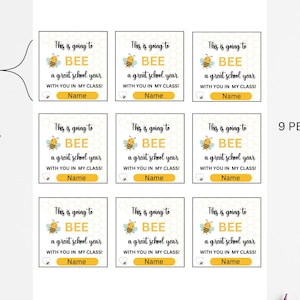Back to School Treat Tags, This is Going to BEE a Great School Year ...