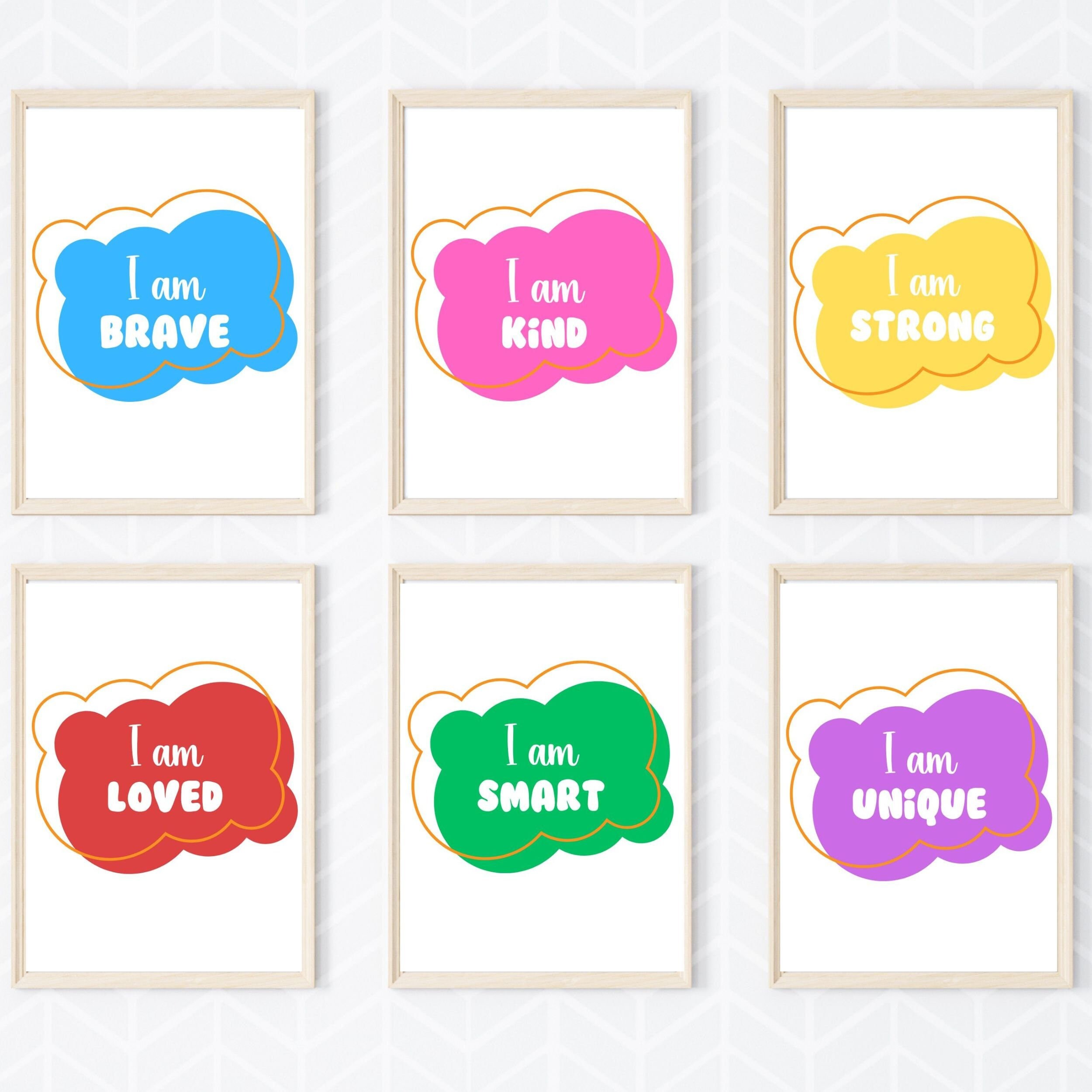 Positive Affirmation Wall Art for Kids Playroom Poster Decoration ...