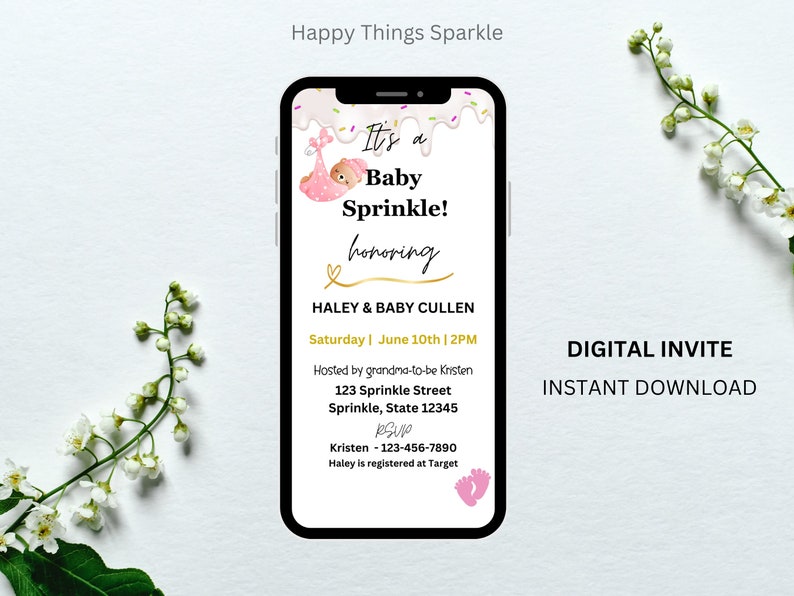 Baby Sprinkle Electronic Invitation Evite Bear Theme Sprinkle Text ...
