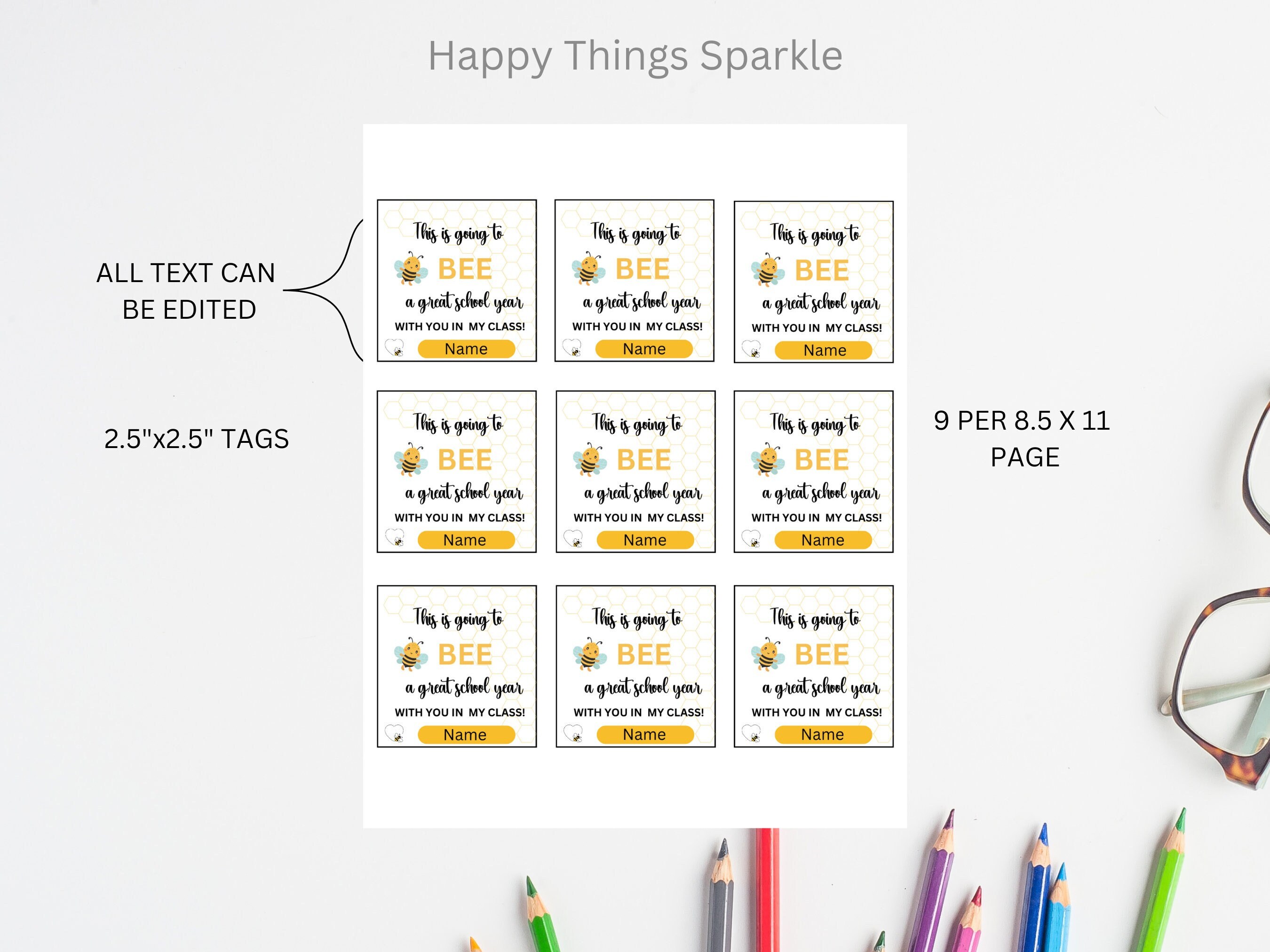 Back to School Treat Tags, This is Going to BEE a Great School Year ...