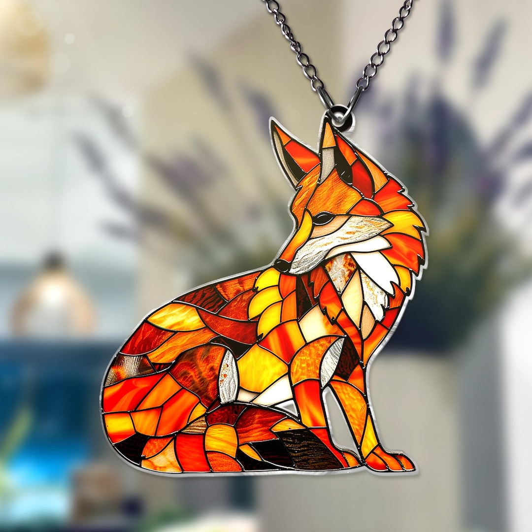 Fox Acrylic Window Hanging Fox Home Decor Fox Gift Decoration Wall Art ...