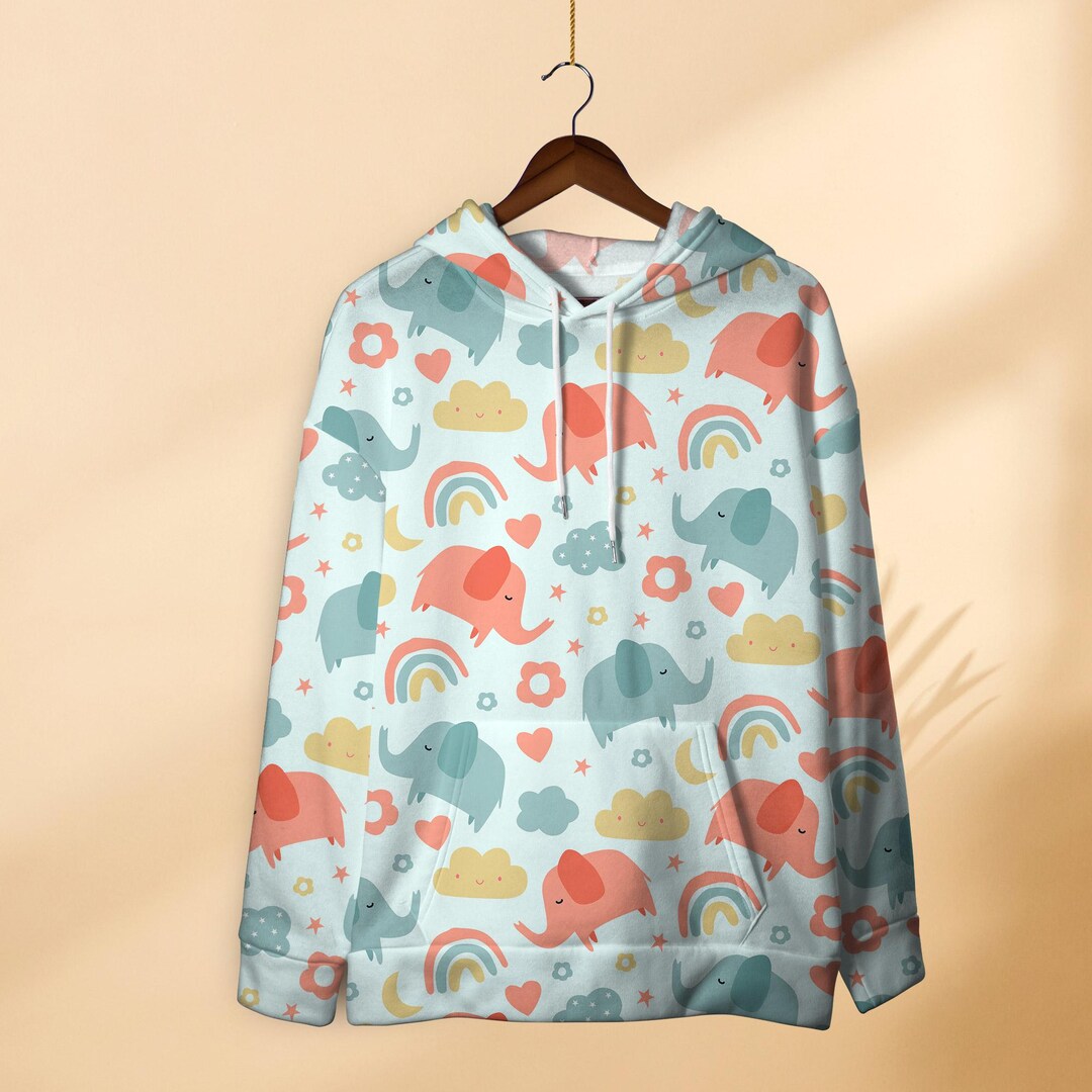 Elephant Lover Hoodie Cute Elephant Hoodie Animal Lover Hoodie Elephant ...