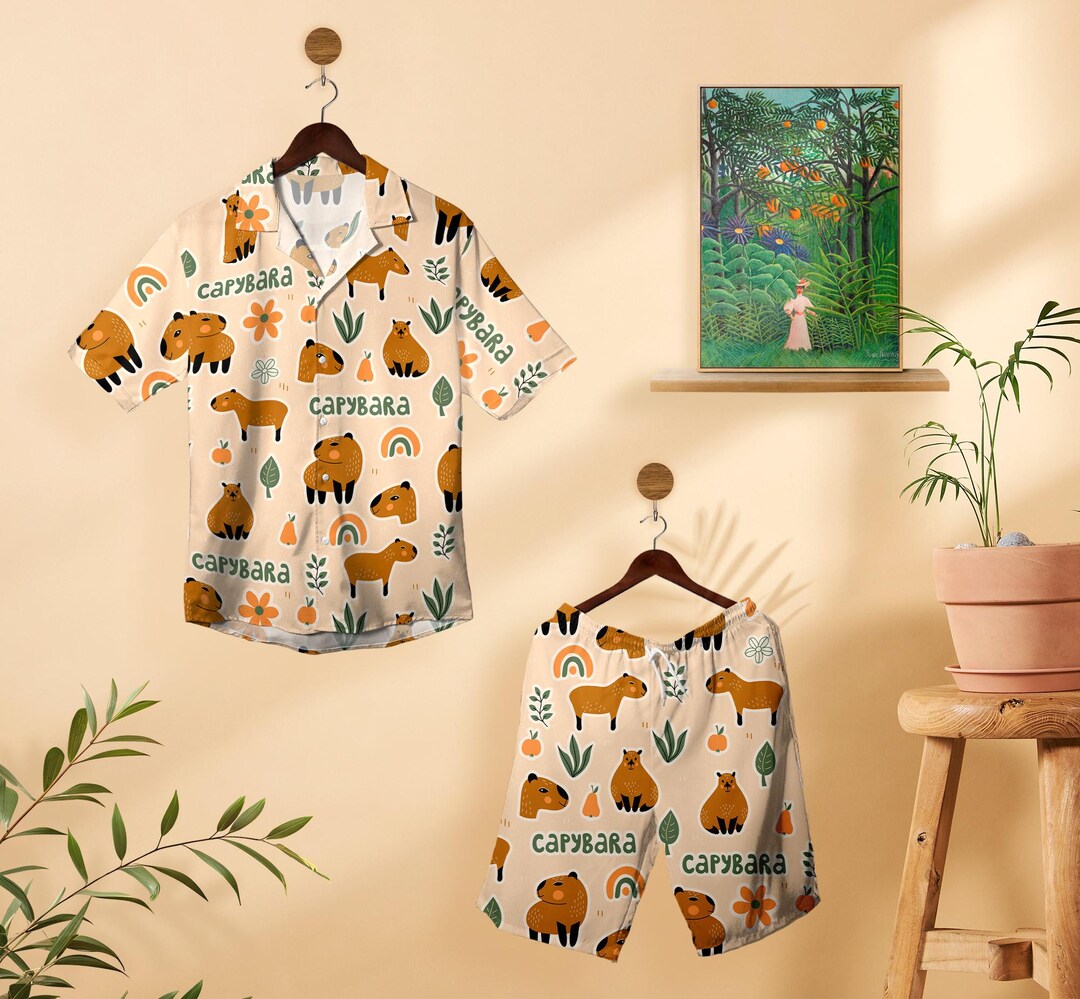 Capybara Hawaiian Shirt Capybara Lover Gift Shirt Floral Capybara Shirt ...