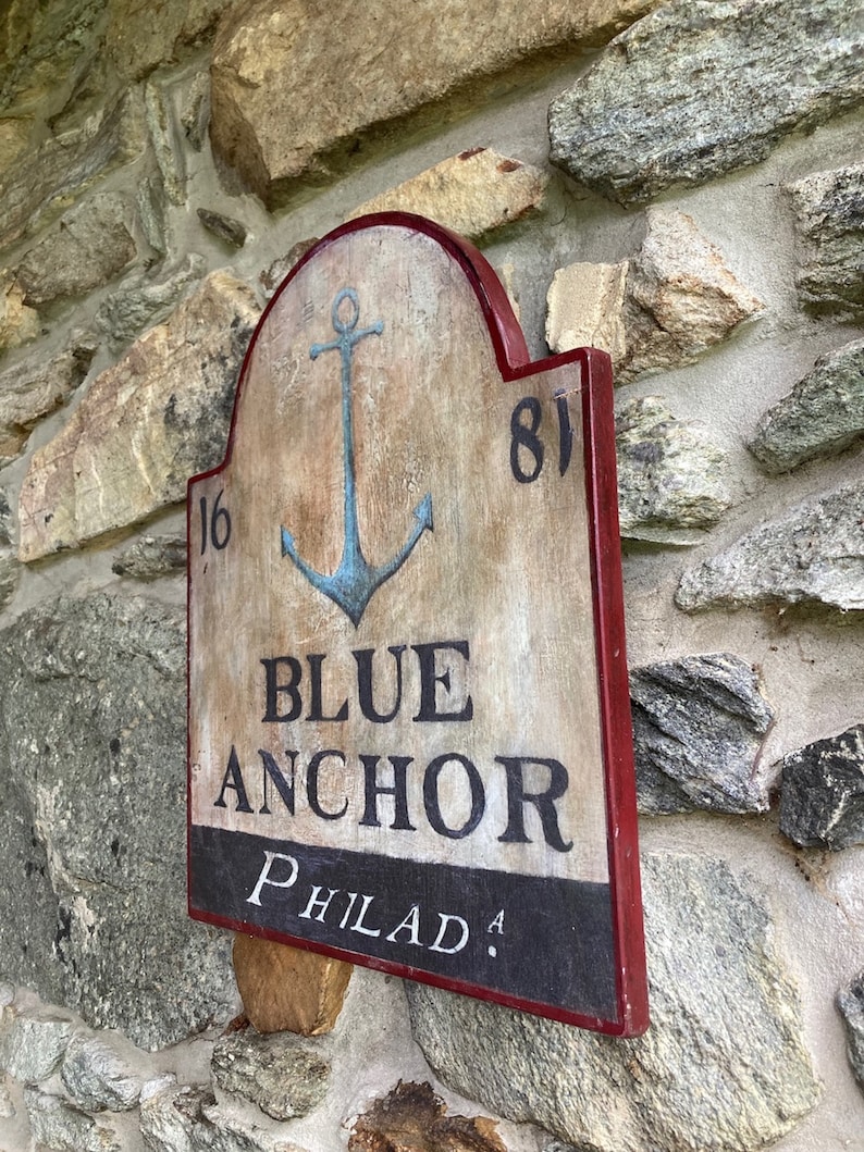 Blue Anchor Tavern Sign - Etsy