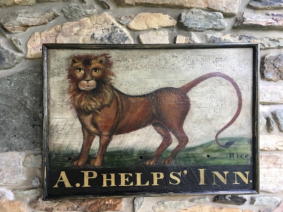 A Phelps Inn Tavern Sign lion - Etsy