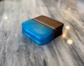 Handmade Hardwood & Epoxy River Coasters set of 4 - Etsy