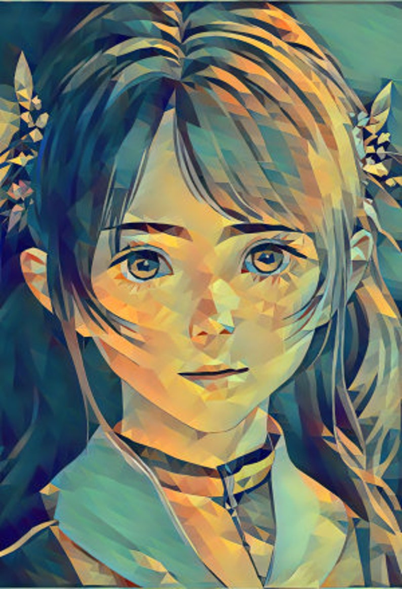 Portrait Girl Anime Style Art Artificial Intelligence - Etsy