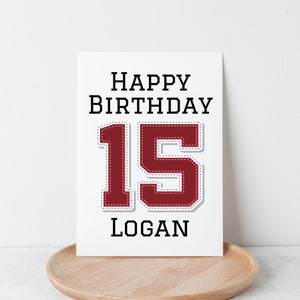 Custom Birthday Card for Athlete Birthday Card for Teen Boy Birthday ...