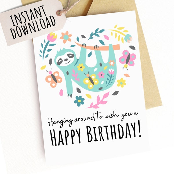 Sloth Birthday - Etsy
