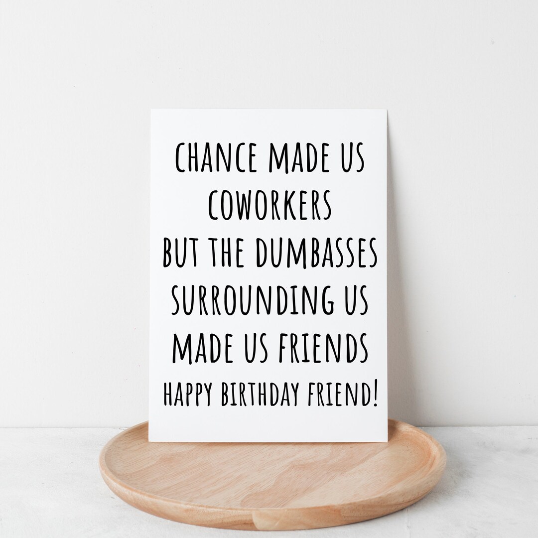 Coworker Birthday Card for Her Funny Card for Work Bestie Gift Idea for ...
