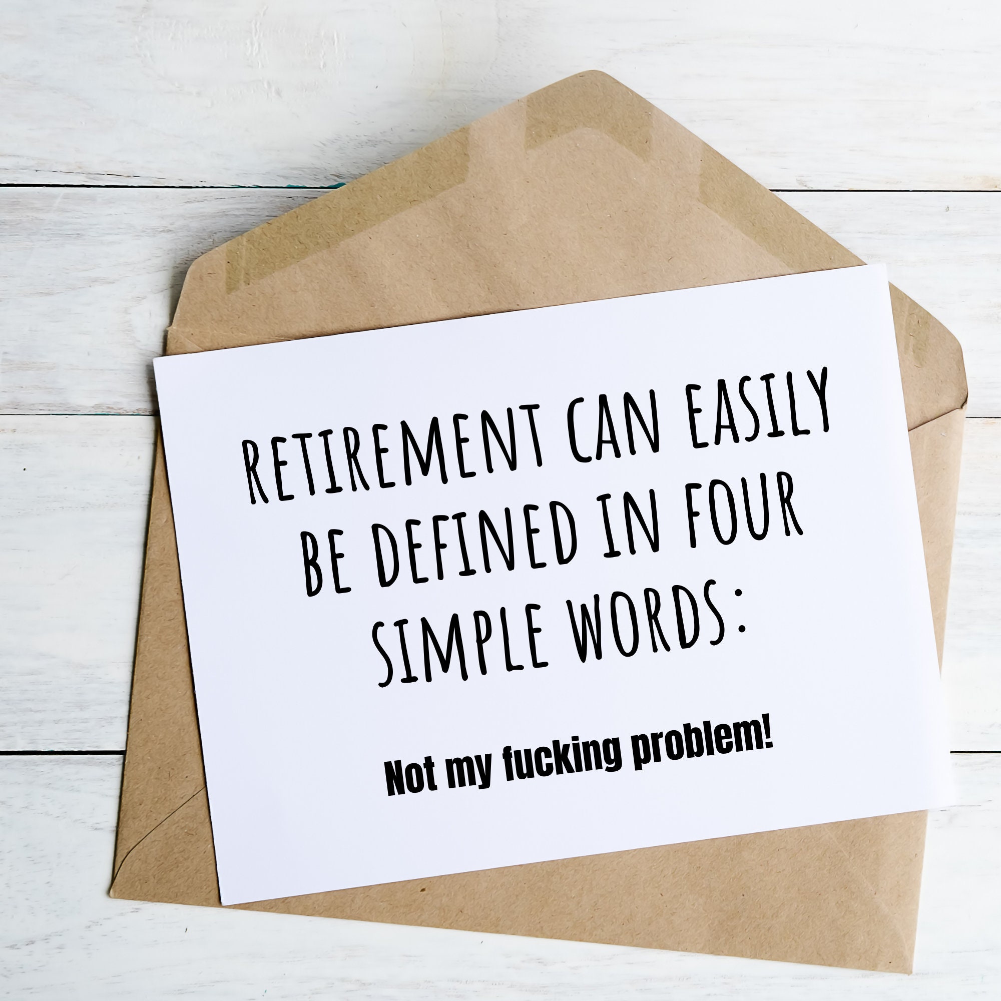 Funny Retirement Card for Coworker Boss Gift Happy Retirement Not My ...