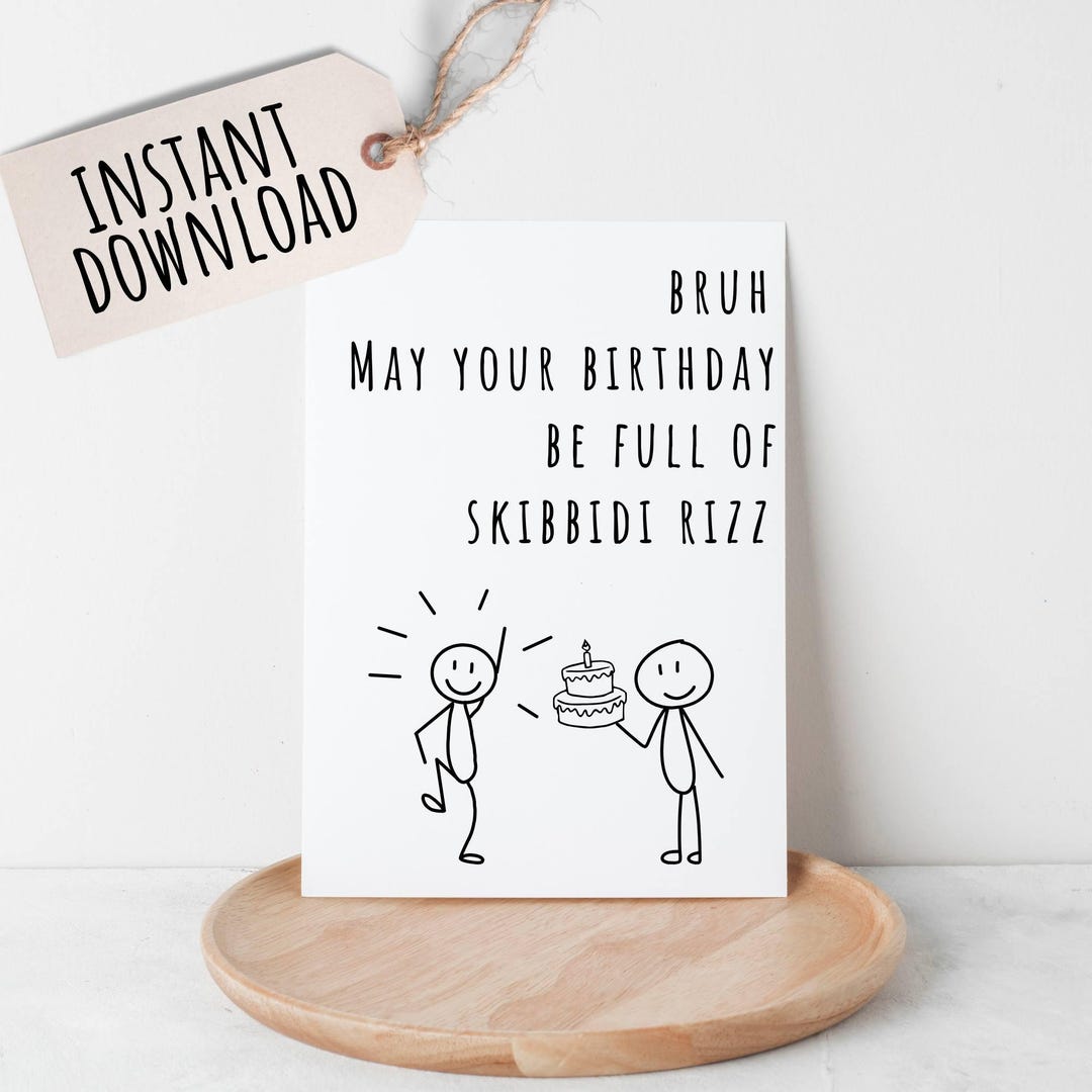 Printable Birthday Card for Teen Slang Card for Teenage Boy Son ...