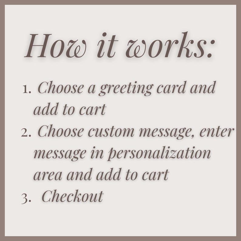 Custom Message for Any Physical Greeting Card Personalized Inside ...