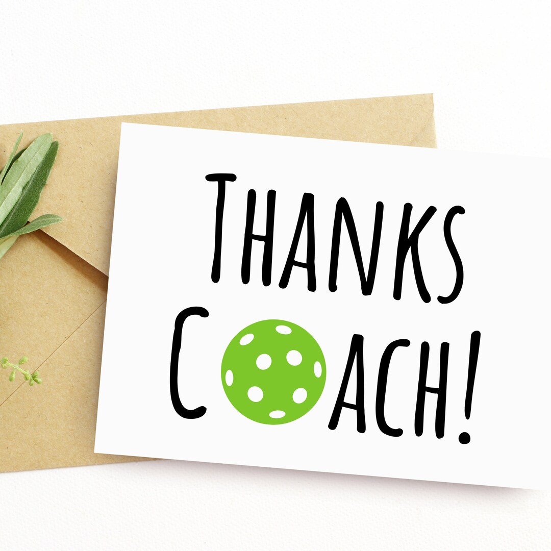 Thank You Card for Pickleball Coach Pickleball Partner Thank You Card ...