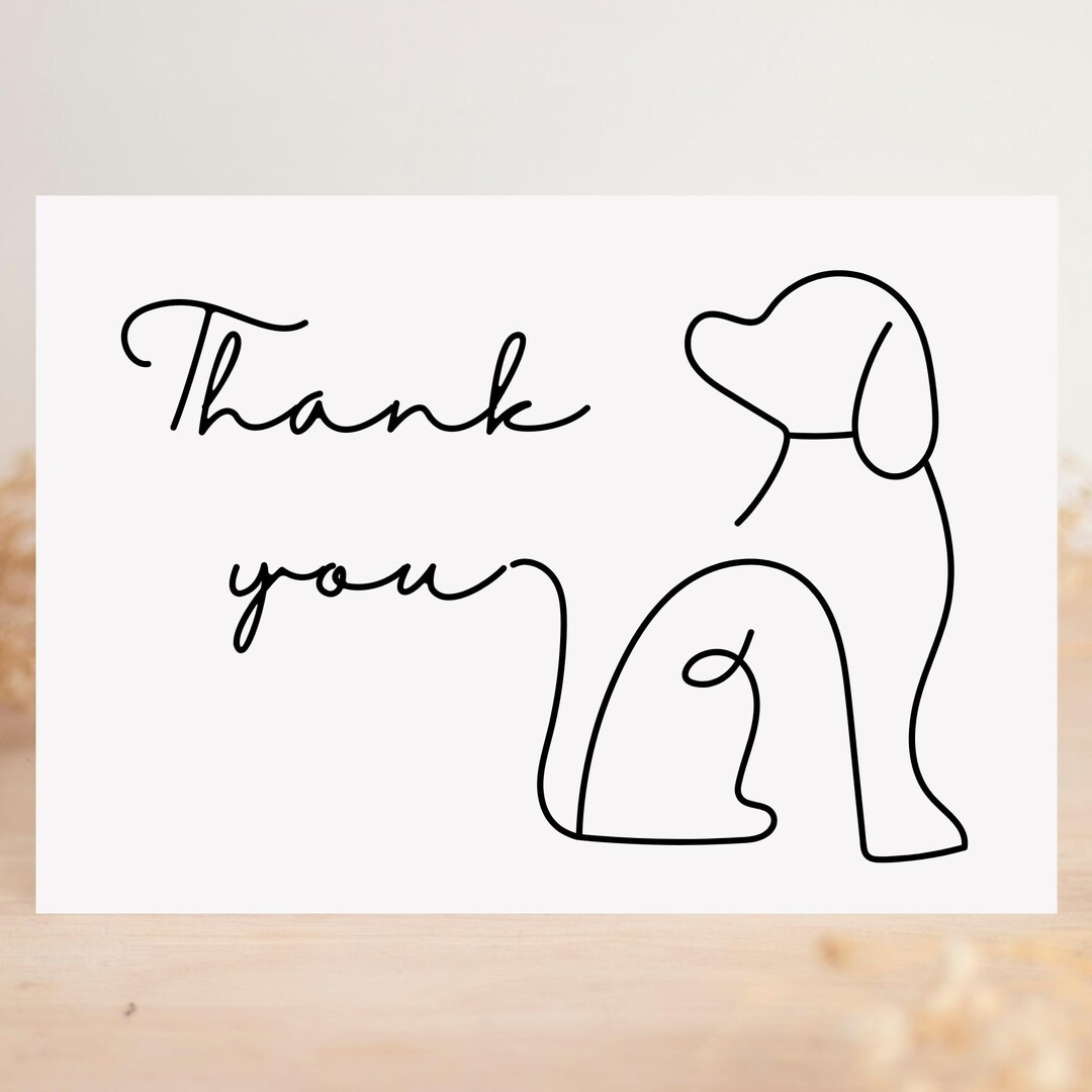 Thank You Card Dog Themed Card for Dog Lover Card for Doggy Daycare ...