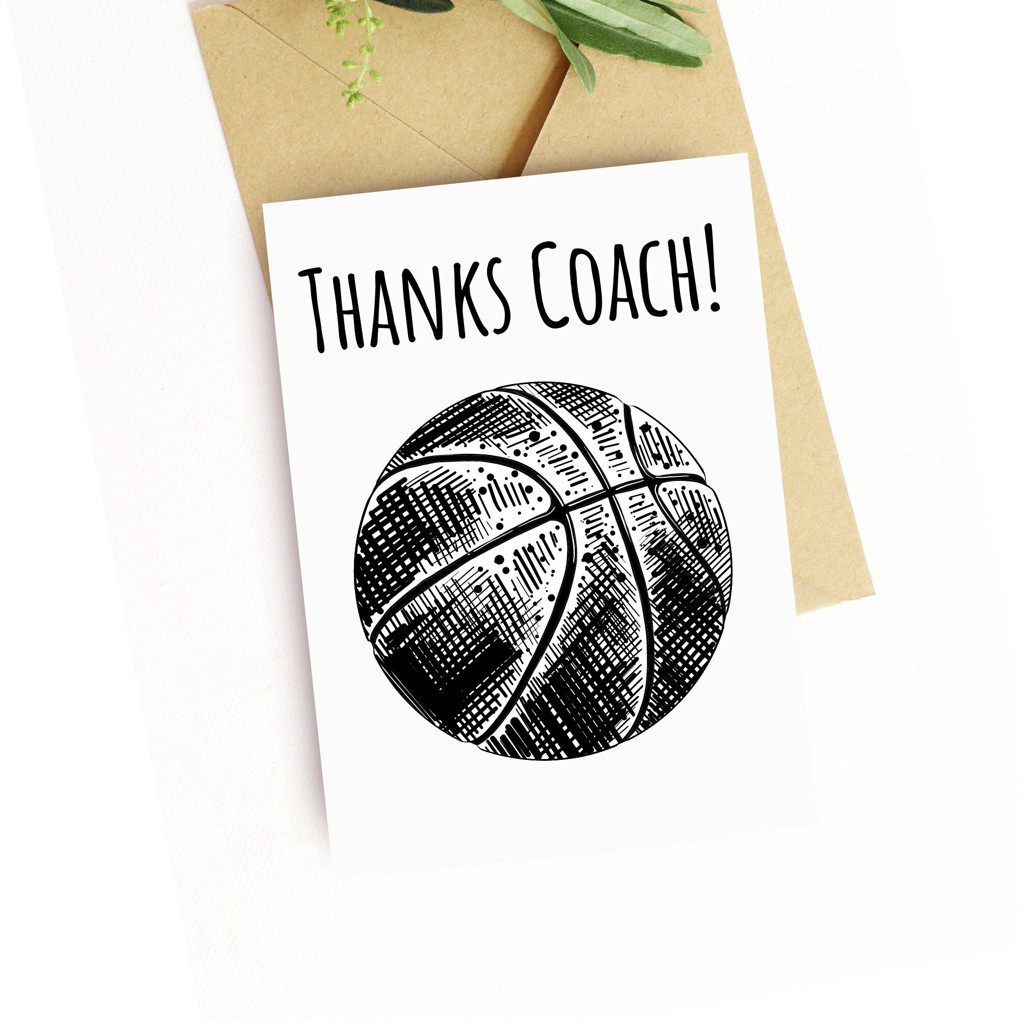 Thank You Card for Basketball Coach Gift Girls Basketball - Etsy