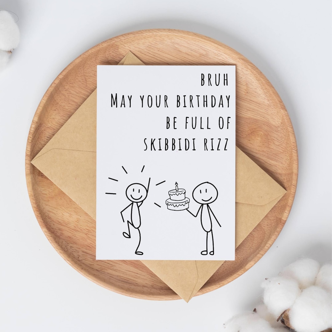Bruh Teen Birthday Card for Son Tween Slang Funny Card for Teenager ...