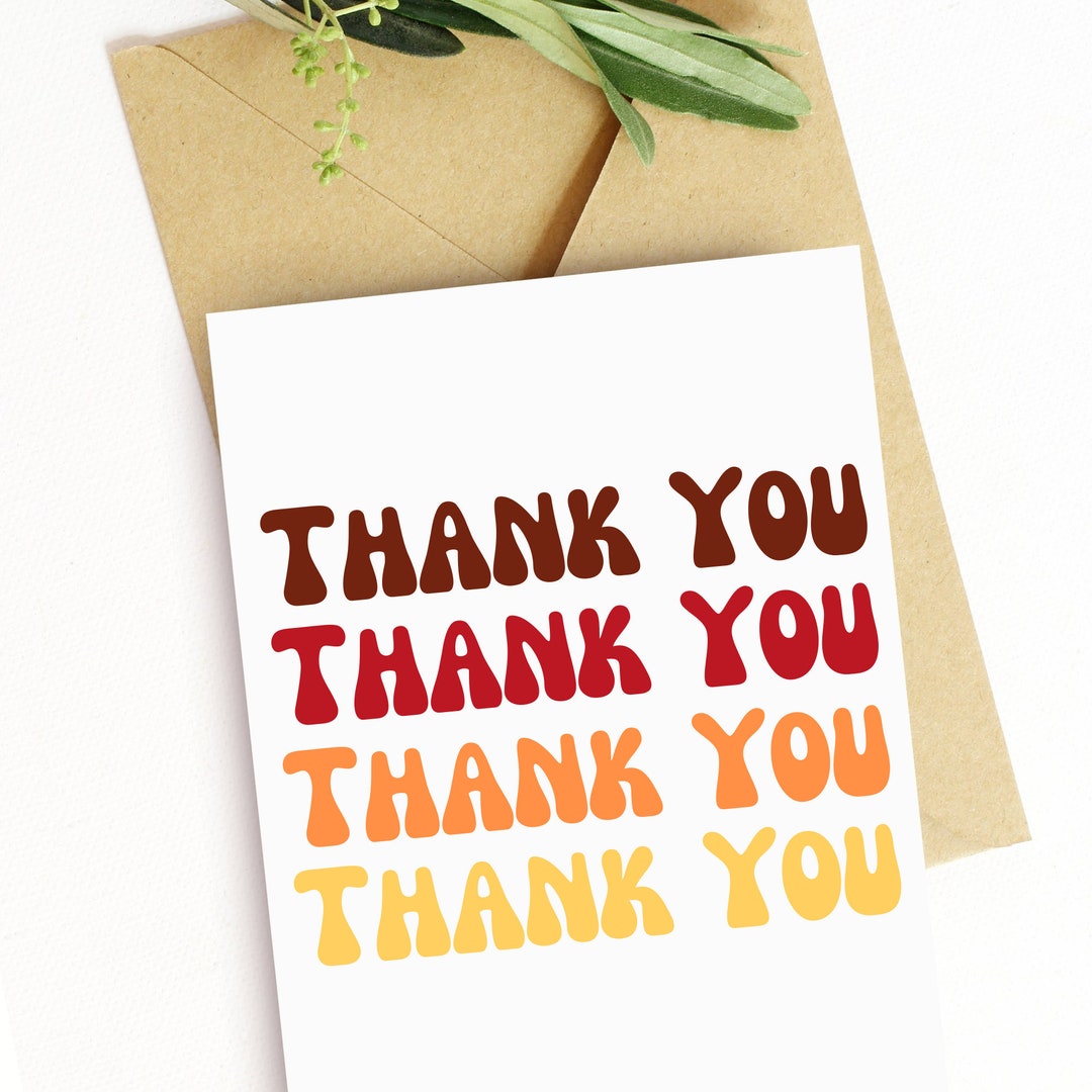 Printable Thank You Card for Her Retro Style Thank You Teacher Coworker ...