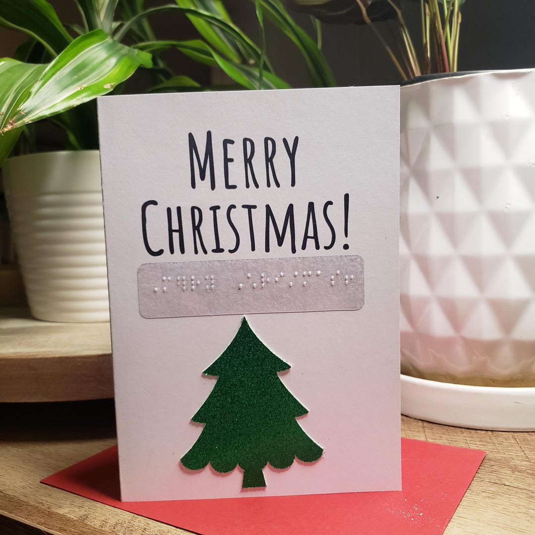 Braille Christmas Card for Braille Reader Tactile Greeting Card Large ...
