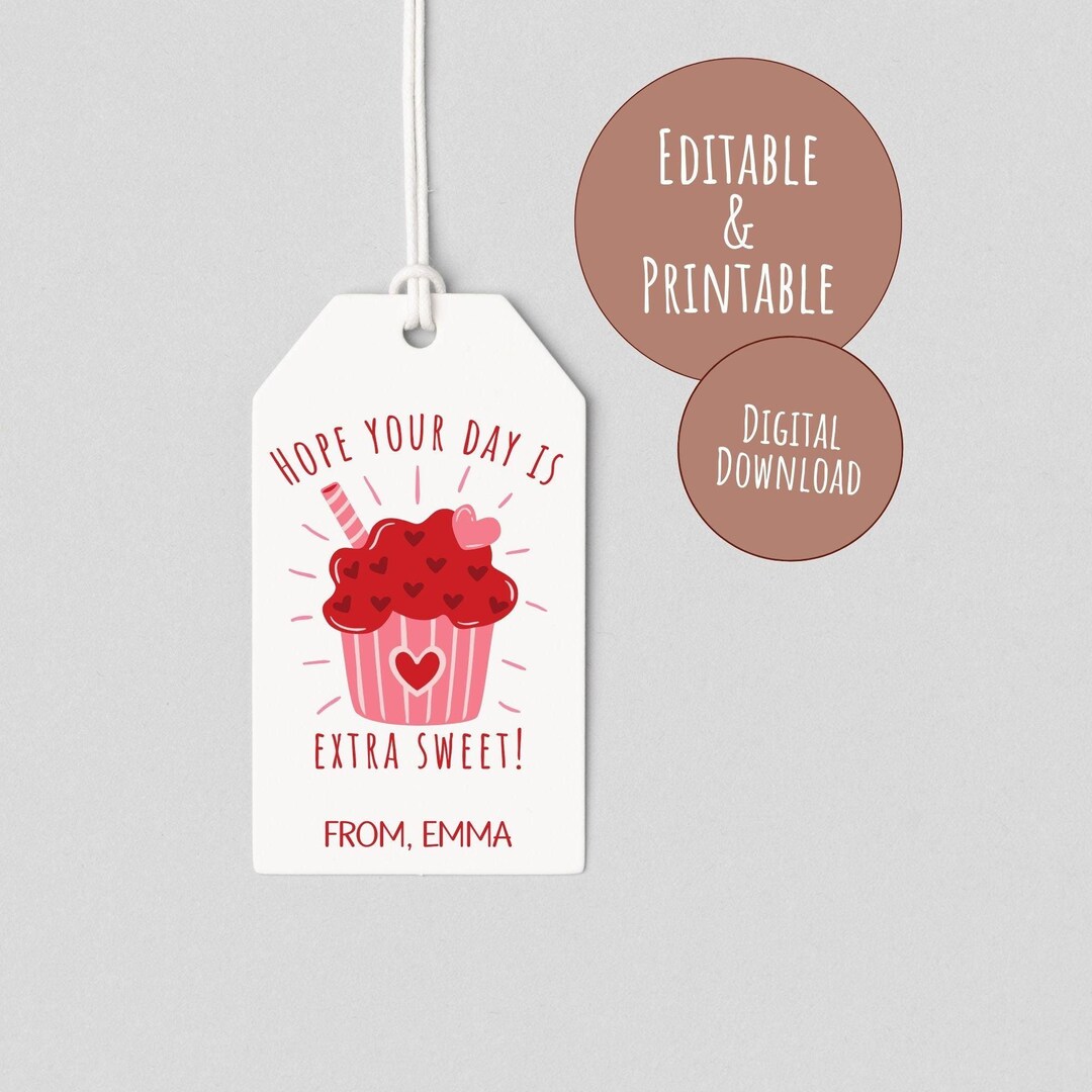 Editable Valentines Day Gift Tags for Students Printable Classroom ...