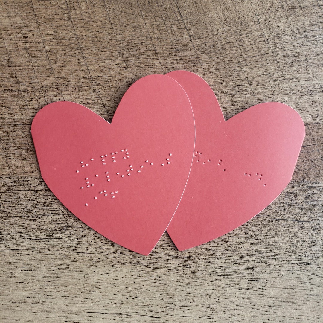 Braille Valentines Card Postcard Style Valentine for Braille Reader ...