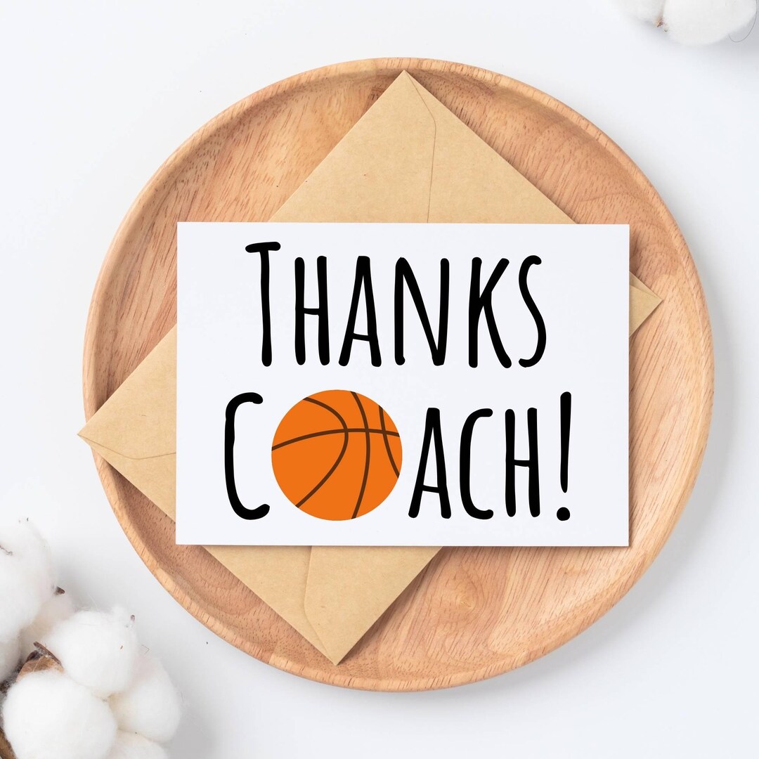 Basketball Coach Thank You Card From Player Gift Idea for Coach From ...