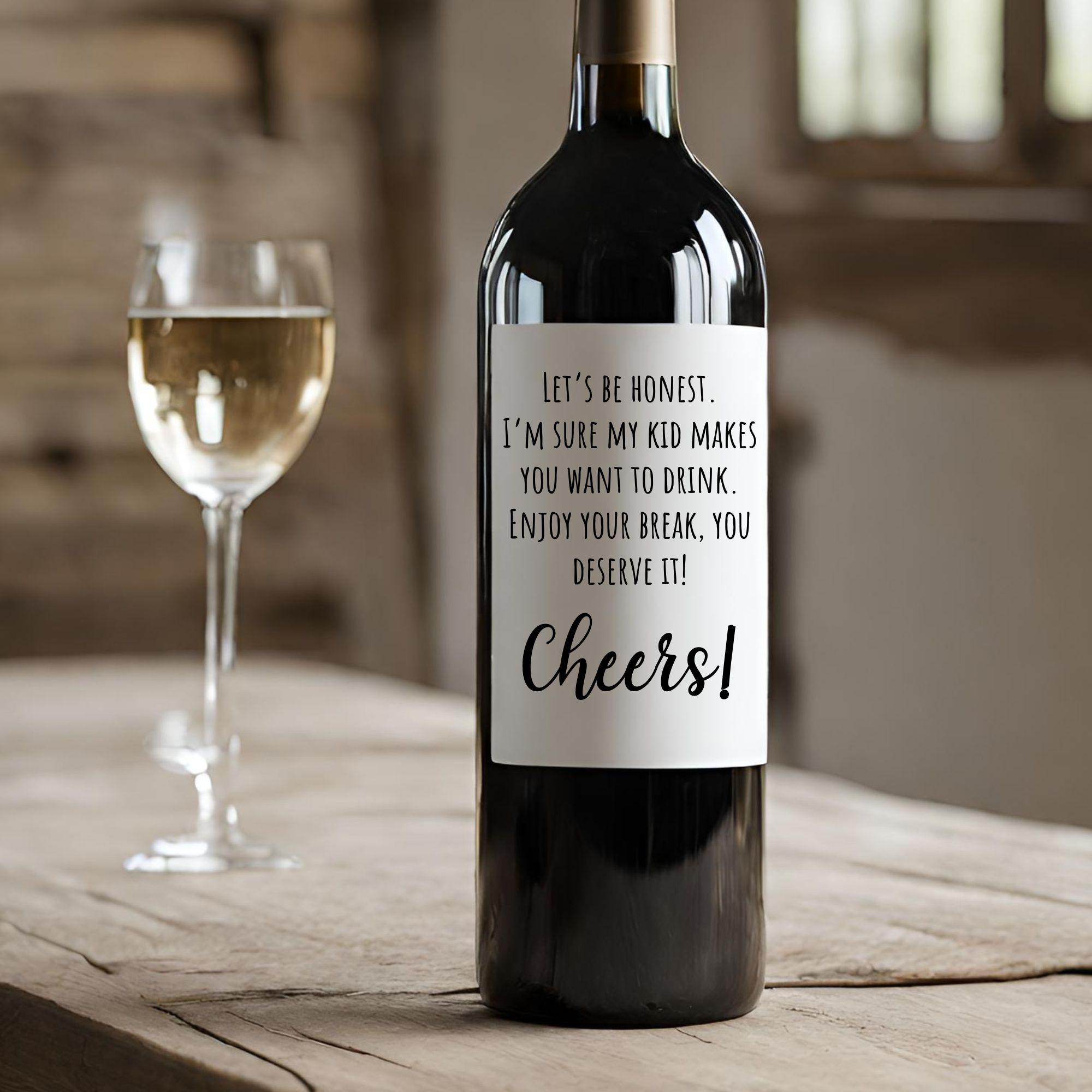 Funny Teacher Wine Label School Staff Appreciation Gift for Wine Lover ...