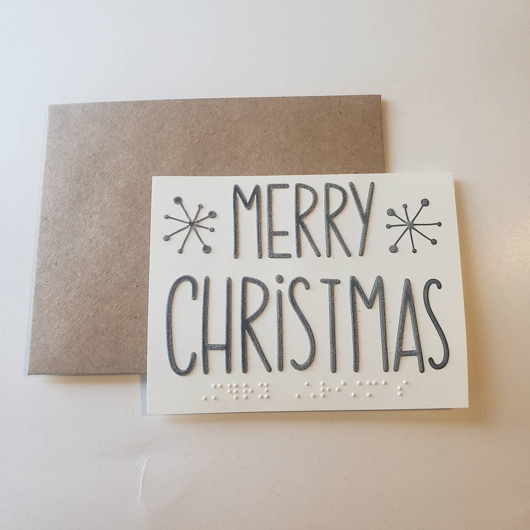Tactile Braille Christmas Card for Kids Teens Adults Snowflake Merry ...