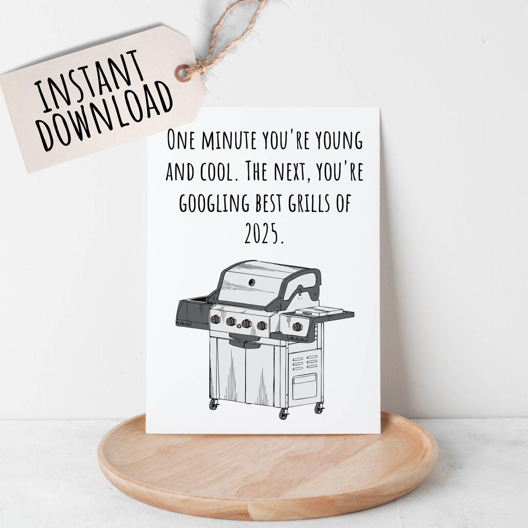 Funny Barbecue Printable Birthday Card for Husband Gift Idea for BBQ ...
