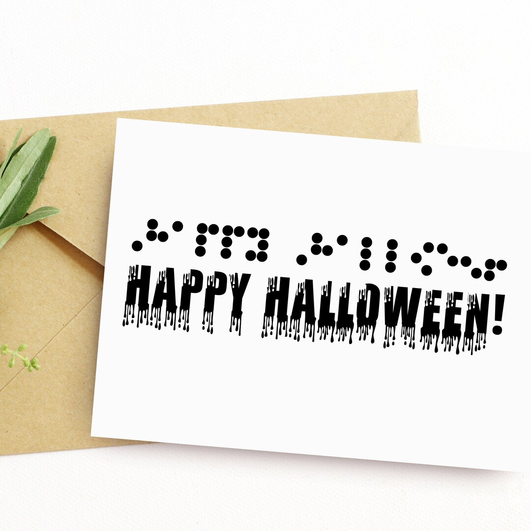 Braille Happy Halloween Greeting Card Kids Grandkids A2 Card for Him ...