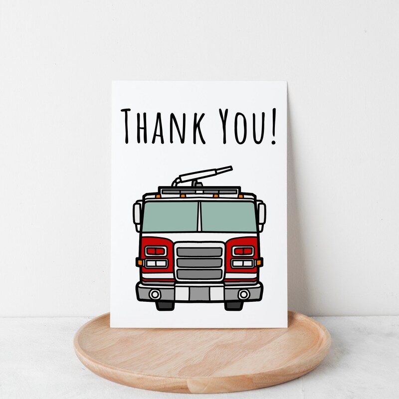 Fire Truck Thank You - Etsy